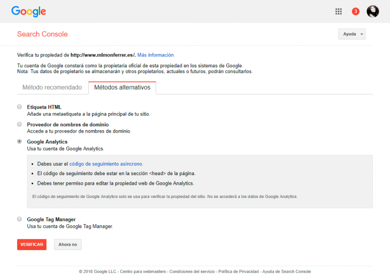 Google Search Console, qué es y cómo darse de alta | MlMonferrer